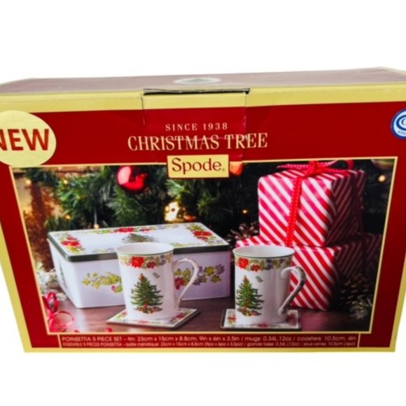 Spode | Holiday | Spode Christmas Set Poinsettia England Nib Box ...